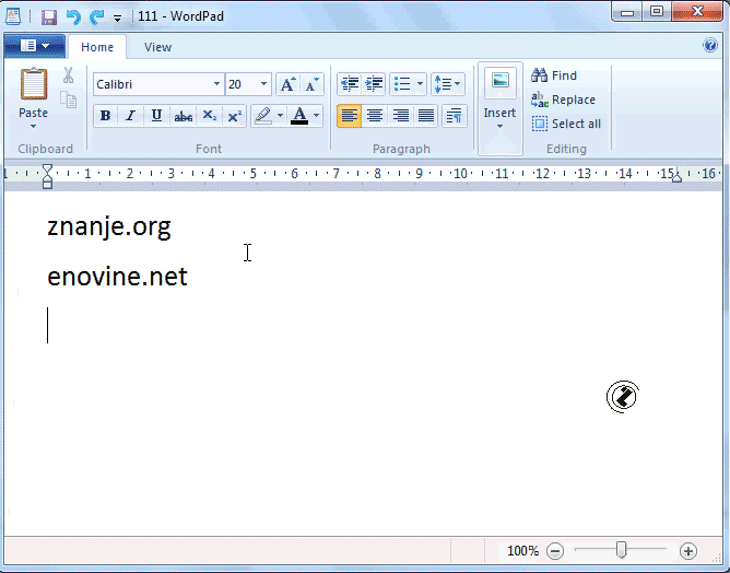 WORDPAD SAVE AS na novom folderu
