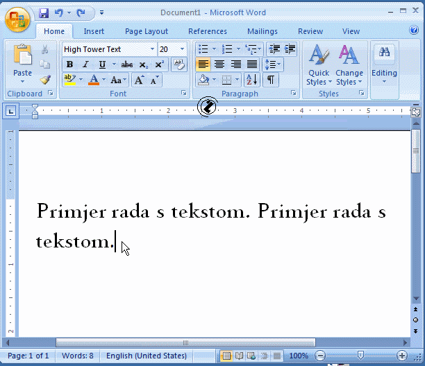 WORD 2007 - Boja fonta /FONT COLOR/