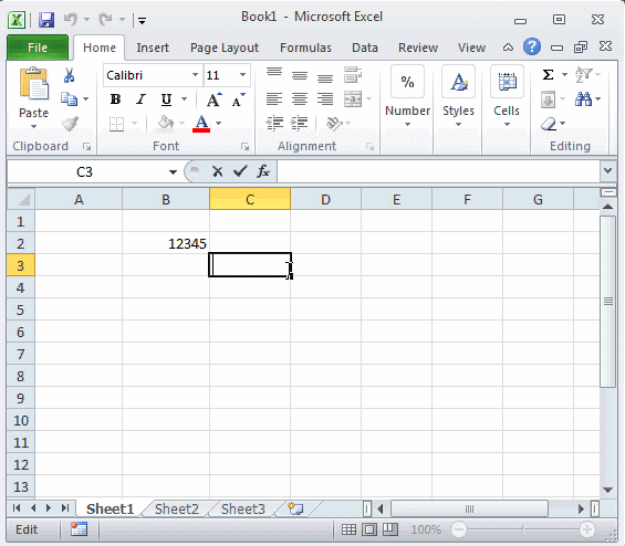 abc MICROSOFT EXCEL 2010 -Changing content in formula bar
