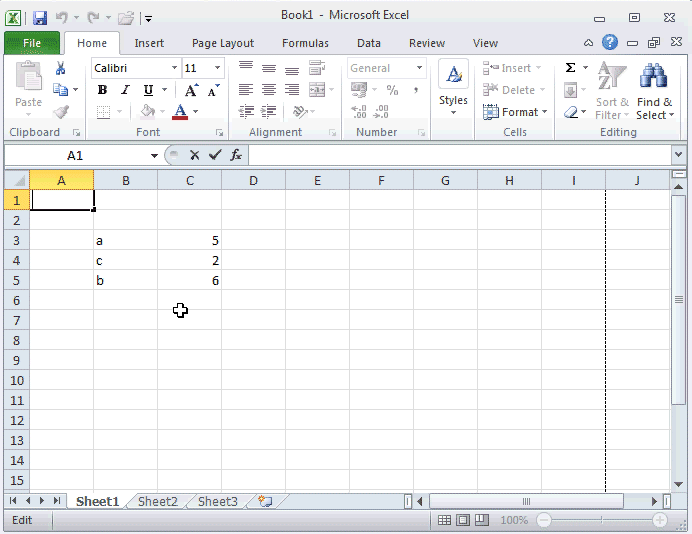 abc MICROSOFT EXCEL 2010 - SORT dialog box