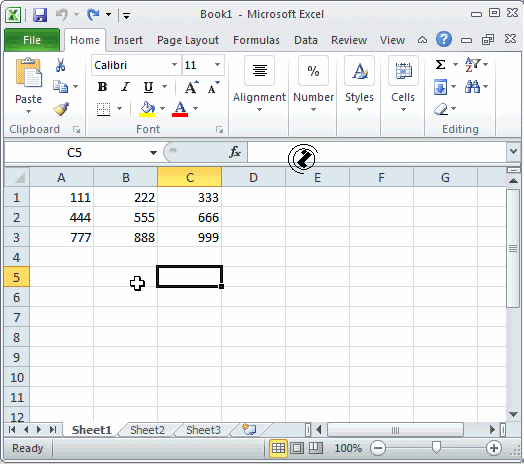 Abc Microsoft Excel 2010 Cell Select Cell Active Cell