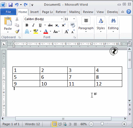 WORD 2010 - TABLE- MERGE CELLS