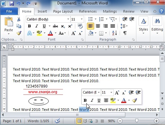 Microsoft Word Parts