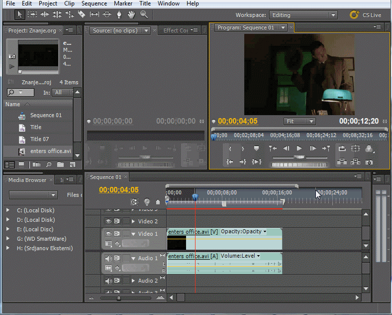 ADOBE PREMIERE PRO - Ubaciti audio
