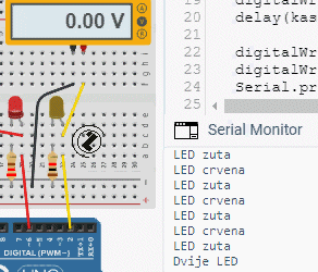 abc Arduino - LED dioda 2x - prikaz promjene sa voltmetrom i ...