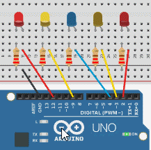 abc Arduino - LED diode - Uključenje/isključenje jedna po jedna s ...