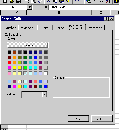 Cell Shading (Excel)